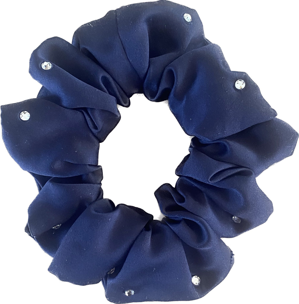 HHD ‘Molly’ Dressage Show Rider Hair Scrunchie Navy Blue with Swarovsk ...