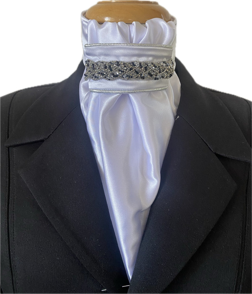 HHD Dressage Euro Stock Tie ‘ Nancy’ in Black & Silver – Heavenly Horse ...