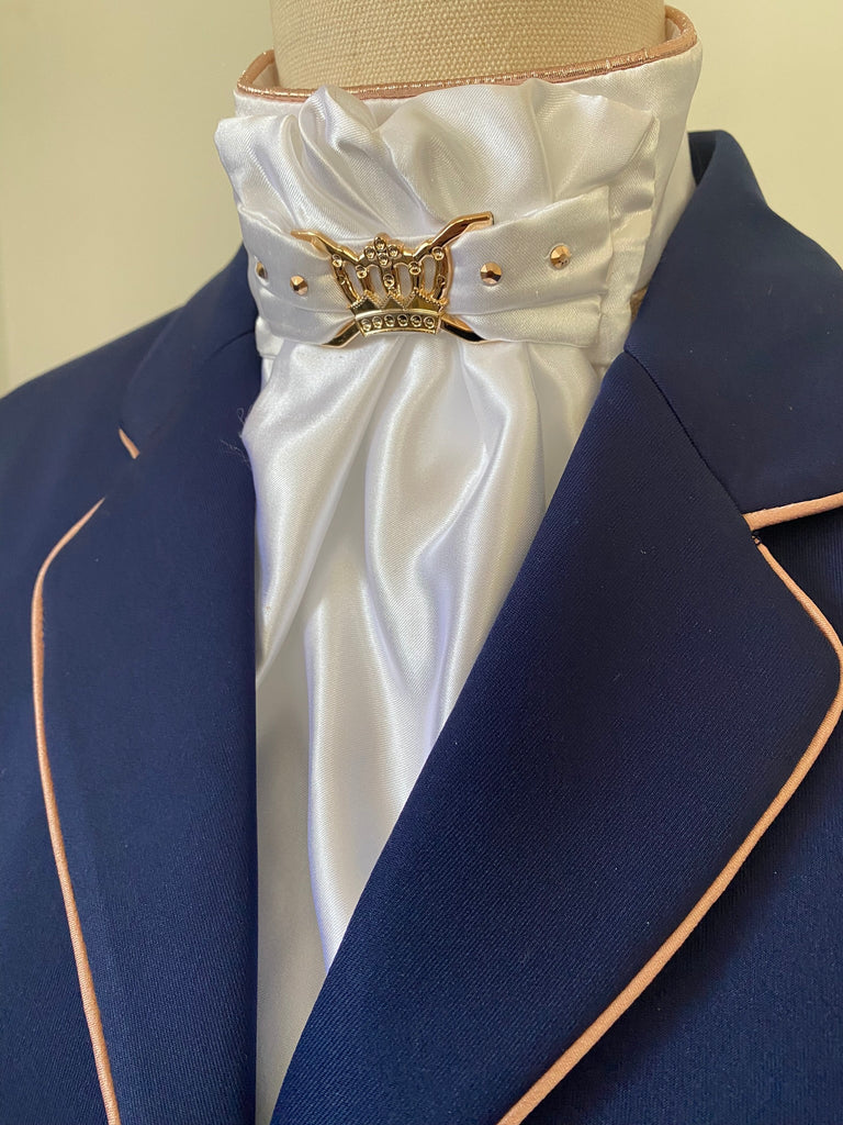 HHD Dressage Euro Stock Tie ‘Queen’ Rose Gold with Swarovski Elements ...